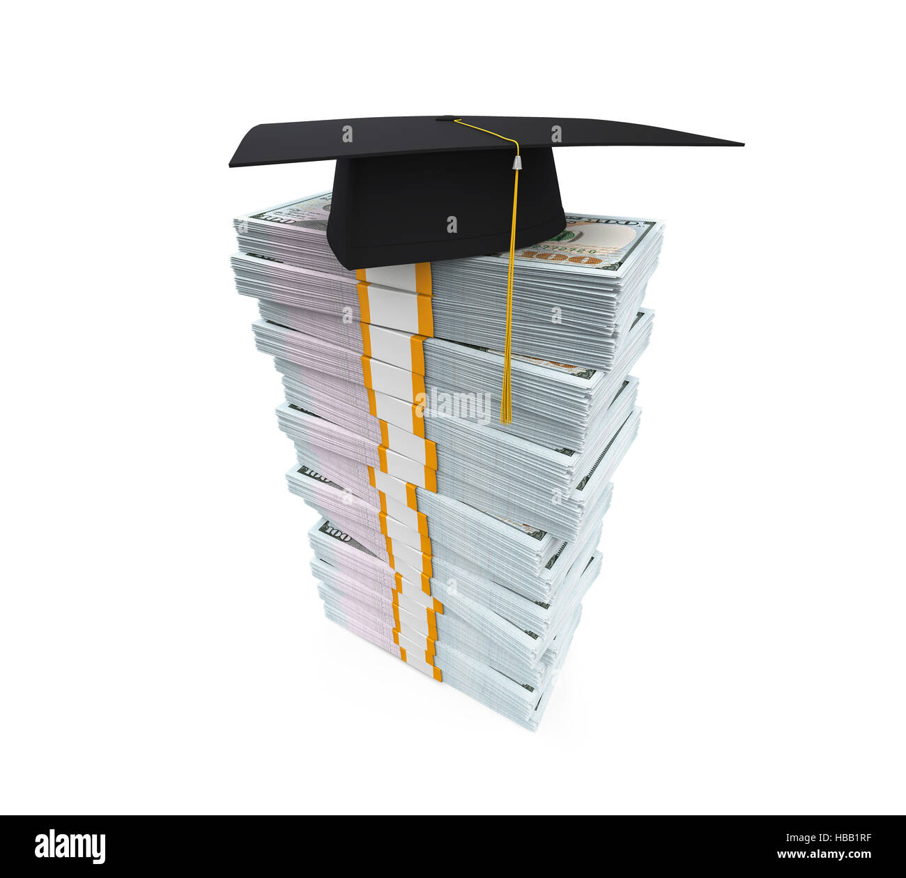 Graduation Cap on Stack of Money Stock Photo - Alamy