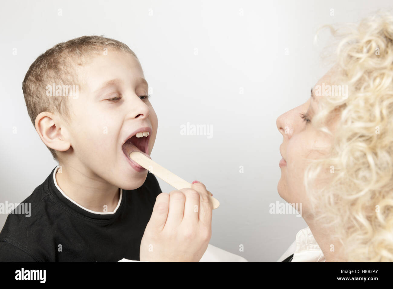 Push tongue down Stock Photo - Alamy