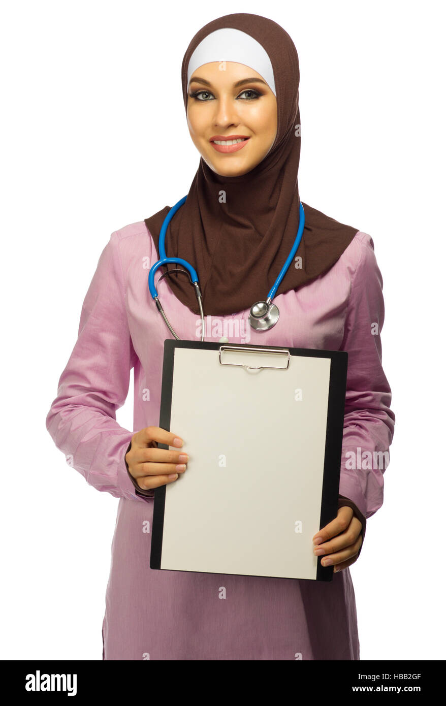 Muslim woman medical doctor isolated Stock Photo - Alamy
