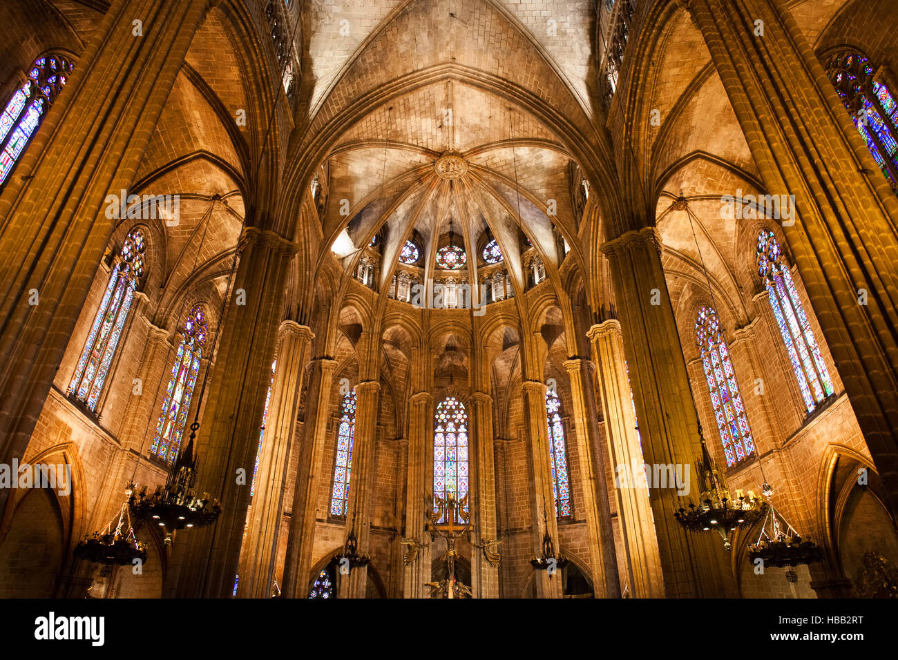 Spain, Barcelona, apse in Cathedral of the Holy Cross and Saint Eulalia ...