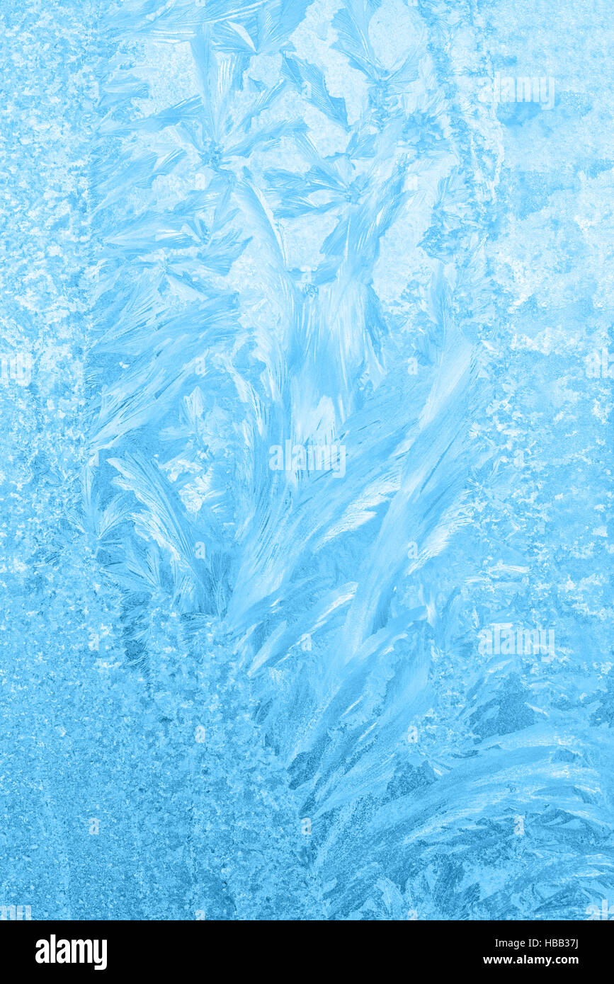 beautiful frost patterns on window, festive background, close up Stock ...