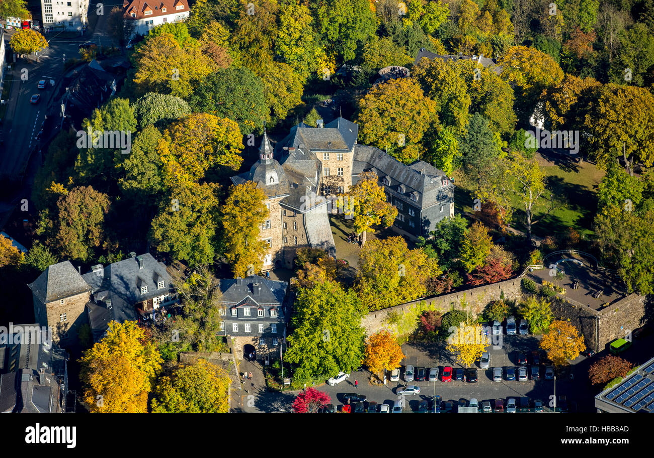 Aerial view, Upper Castle, Castle Siegen, Siegerland Museum,historical ...