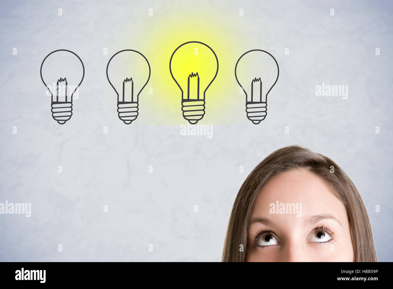Woman Having a Bright Idea Stock Photo - Alamy