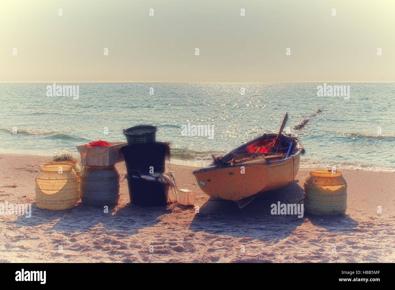 Little Fishing Boat Stock Photo - Alamy