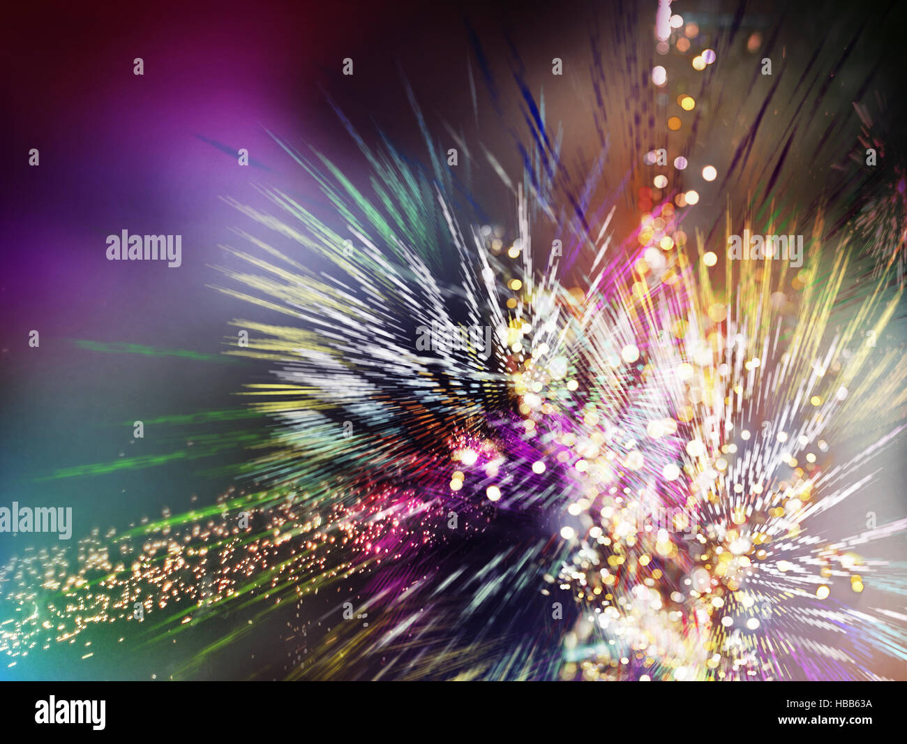stars and lights pattern of bright fireworks Stock Photo - Alamy