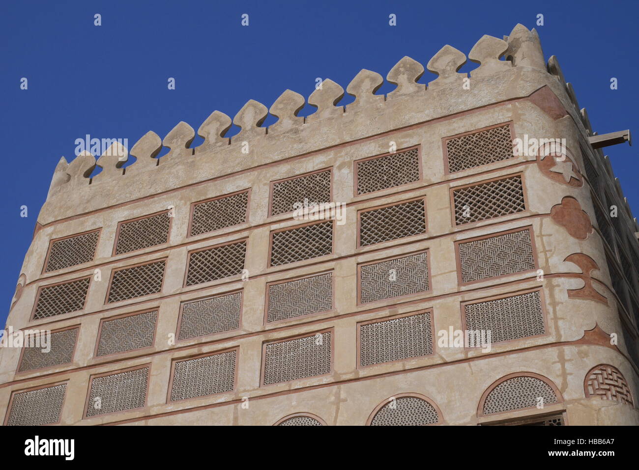 Facade of the Siyadi House, on the Pearl Trail, Muharraq, Kingdom of ...