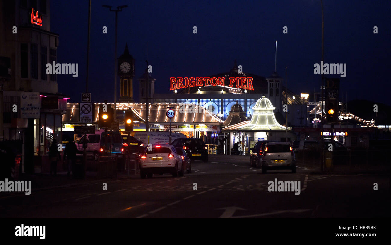 Sussex brighton pier night hi-res stock photography and images - Alamy