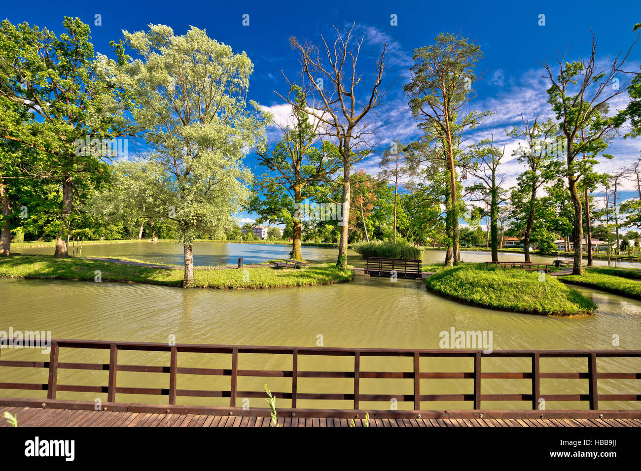 Lake park in town of Jastrebarsko Stock Photo - Alamy