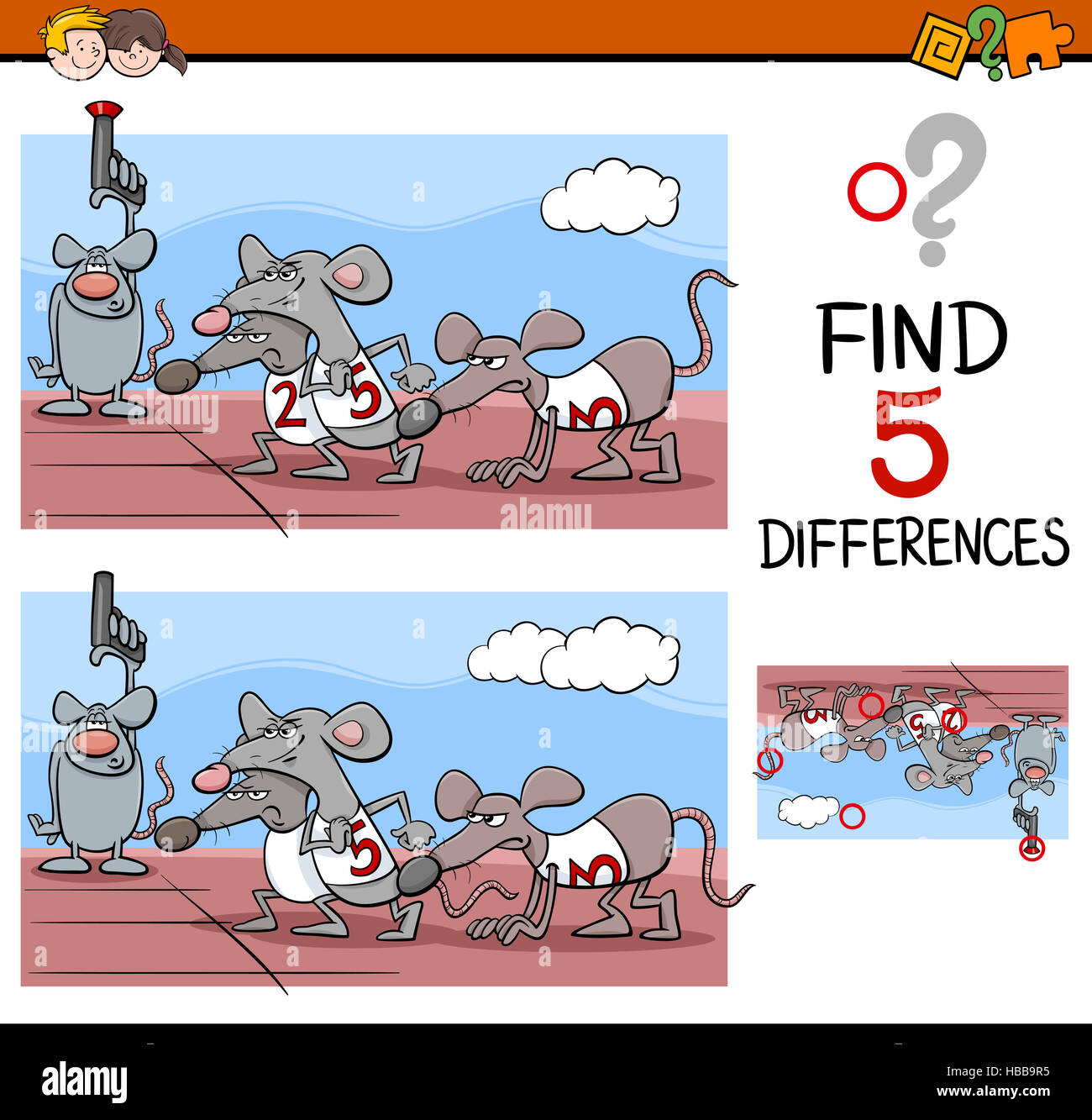 preschool differences activity Stock Photo - Alamy