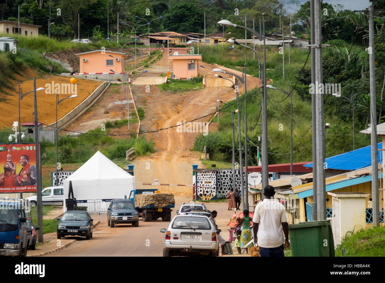 Border with Gabon and Equatorial Guinea Stock Photo - Alamy