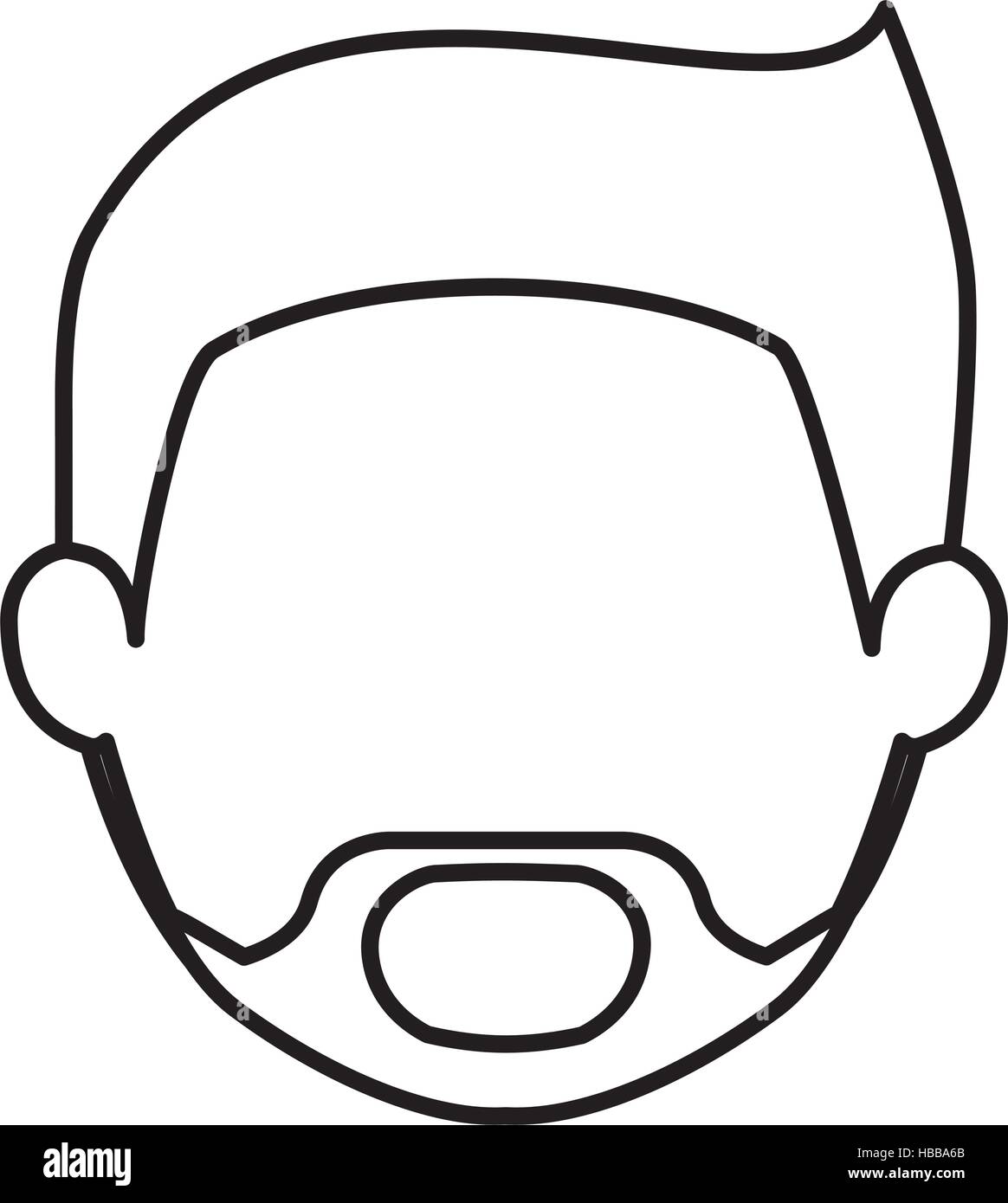Man head icon. Male avatar person people and human theme. Isolated ...