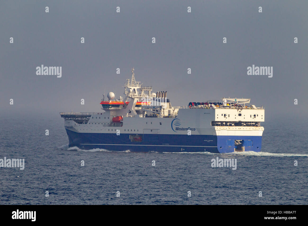 Research Vessel Amazon Conqueror in the Mediterranean Stock Photo - Alamy