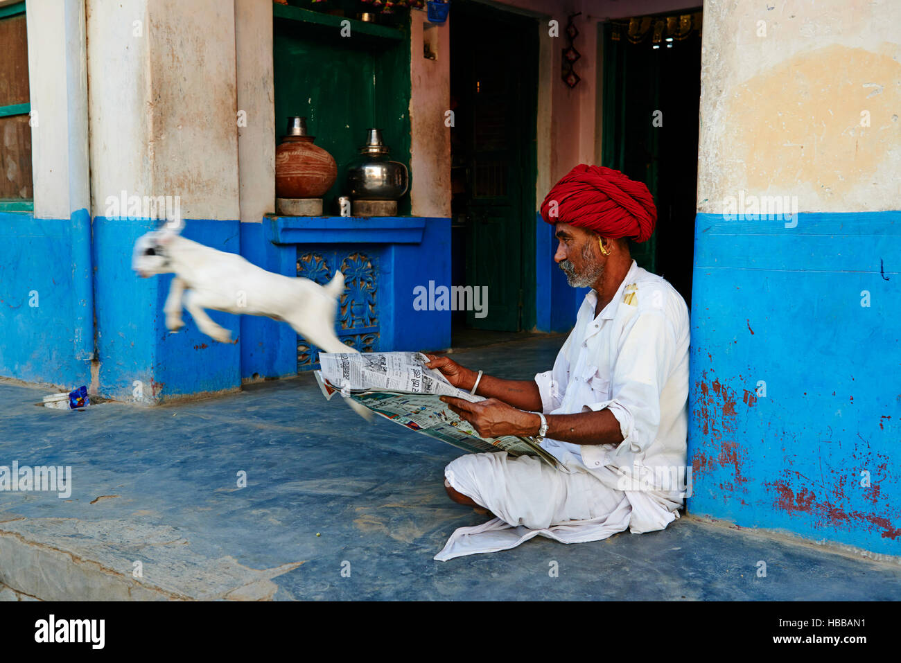 Inde, Rajasthan, village de Nimaj dans les environs de Jodhpur ...