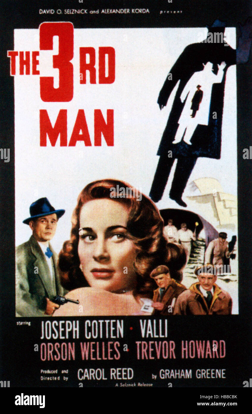 THE THIRD MAN, Joseph Cotten, Alida Valli, Trevor Howard, 1949 Stock ...