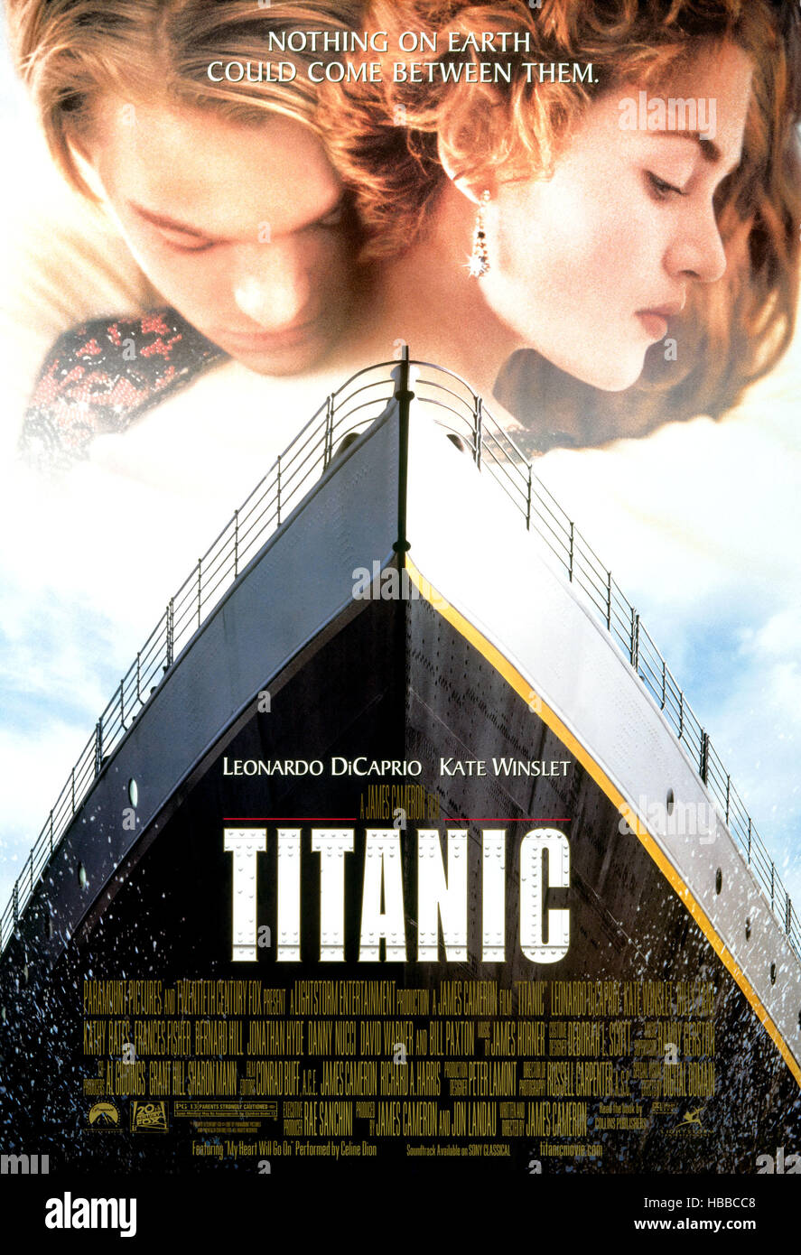 TITANIC, Leonardo di Caprio, Kate Winslet, 1997. TM and Copyright (c ...