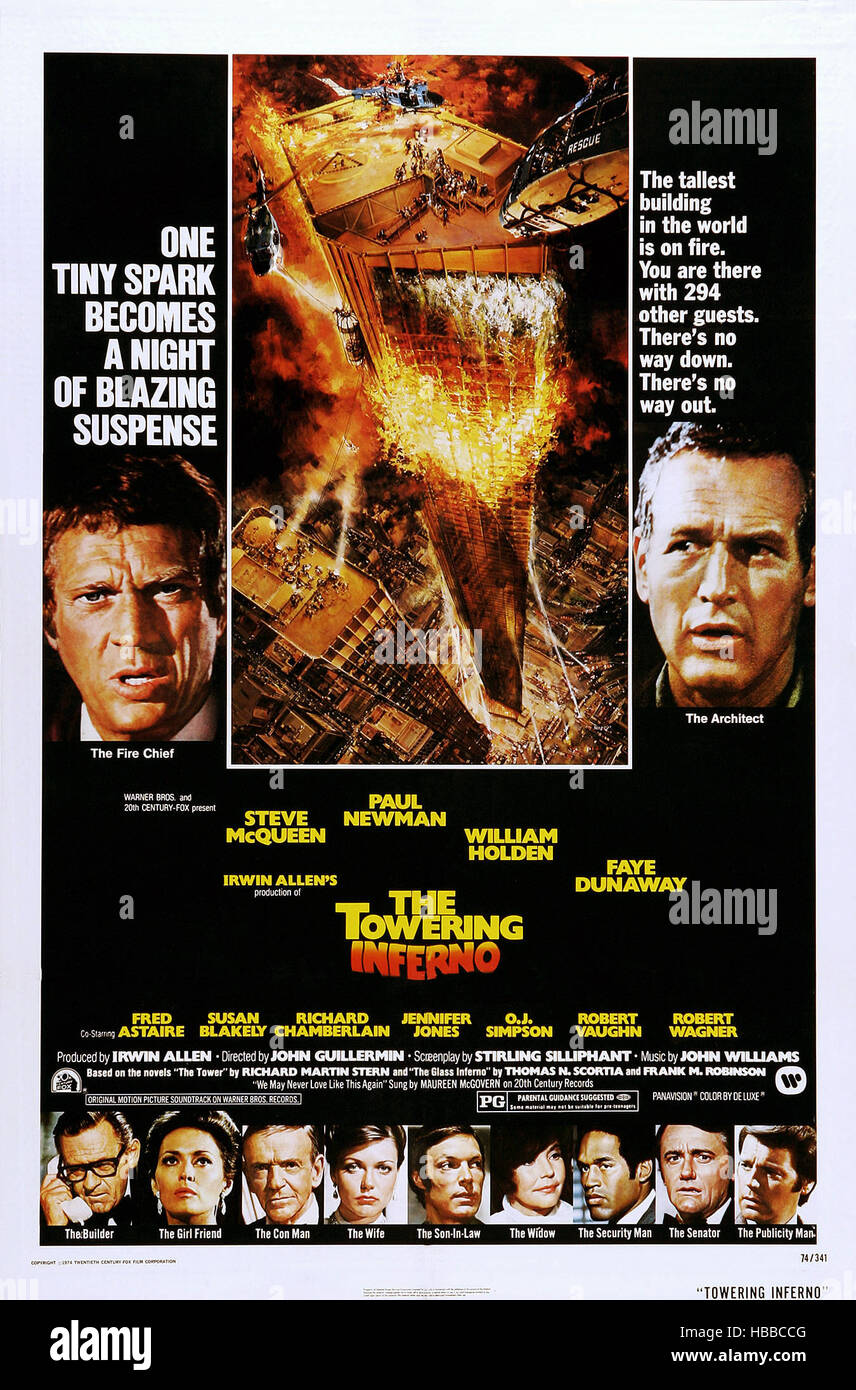 THE TOWERING INFERNO, US poster art, top from left: Steve McQueen, Paul ...