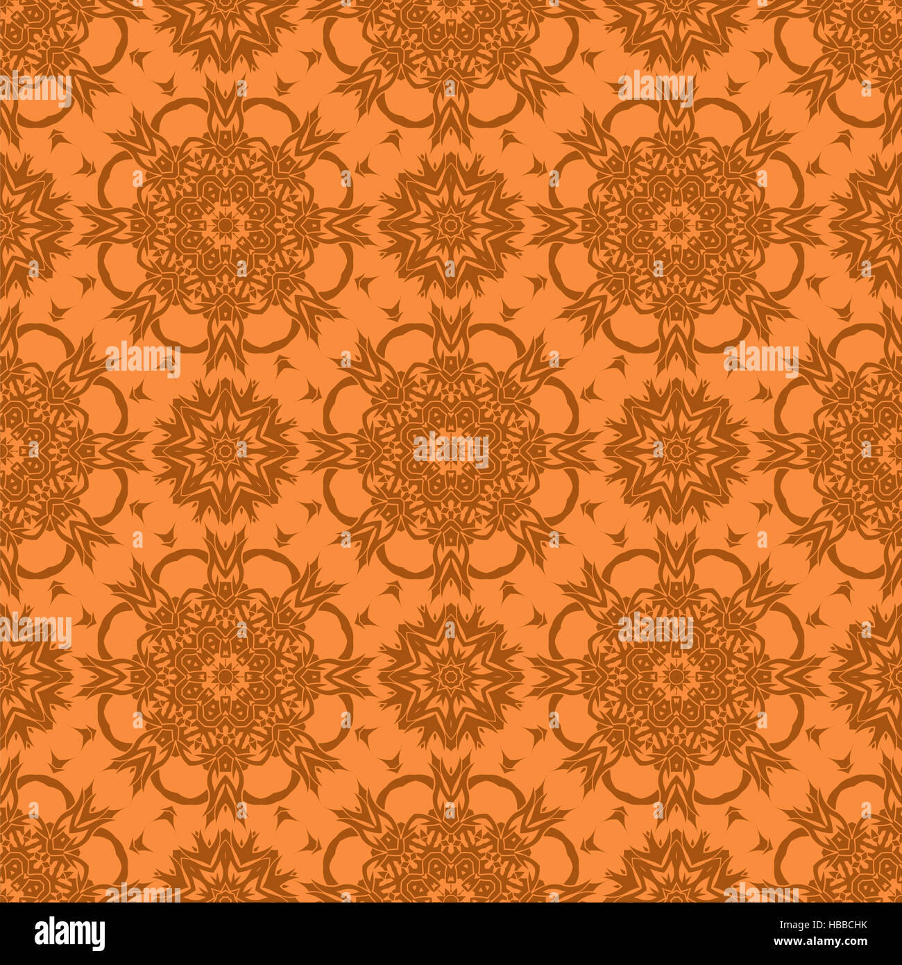 Orange Ornamental Seamless Line Pattern Stock Photo - Alamy