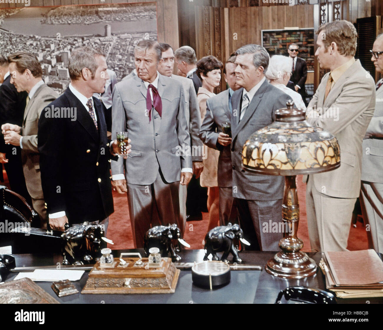 WUSA, from left: Paul Newman, Bruce Cabot, Pat Hingle, 1970 Stock Photo ...