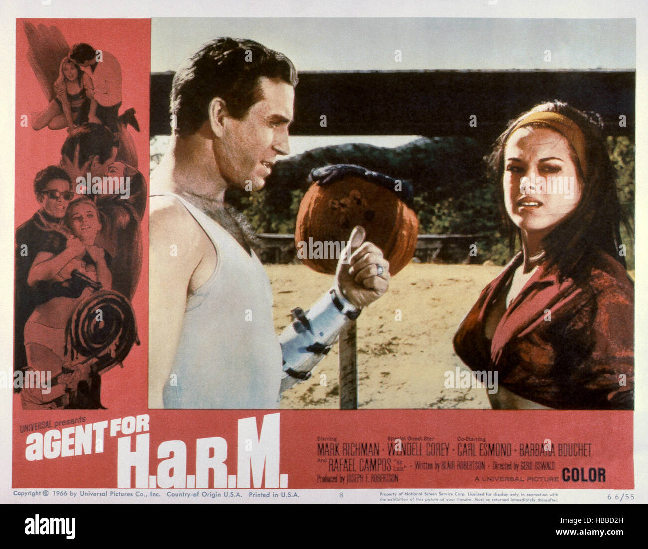 AGENT FOR H.A.R.M, US lobbycard, from left: Mark Richman (aka Peter ...