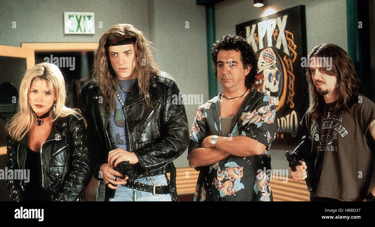 AIRHEADS, from left: Amy Locane, Brendan Fraser, Joe Mantegna, Steve ...