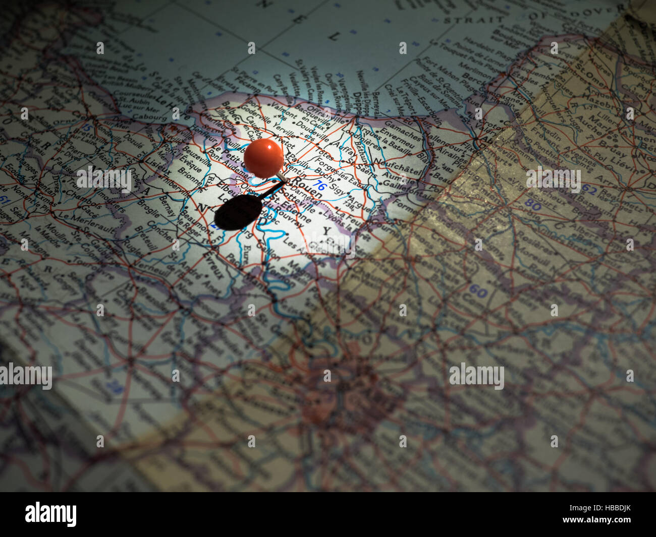Pinned on map france hi-res stock photography and images - Alamy