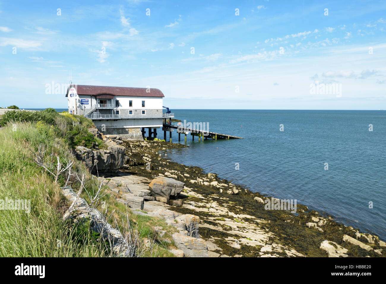 The new Moelfre Lifeboat station 2016 on Anglesey North Wales Stock ...