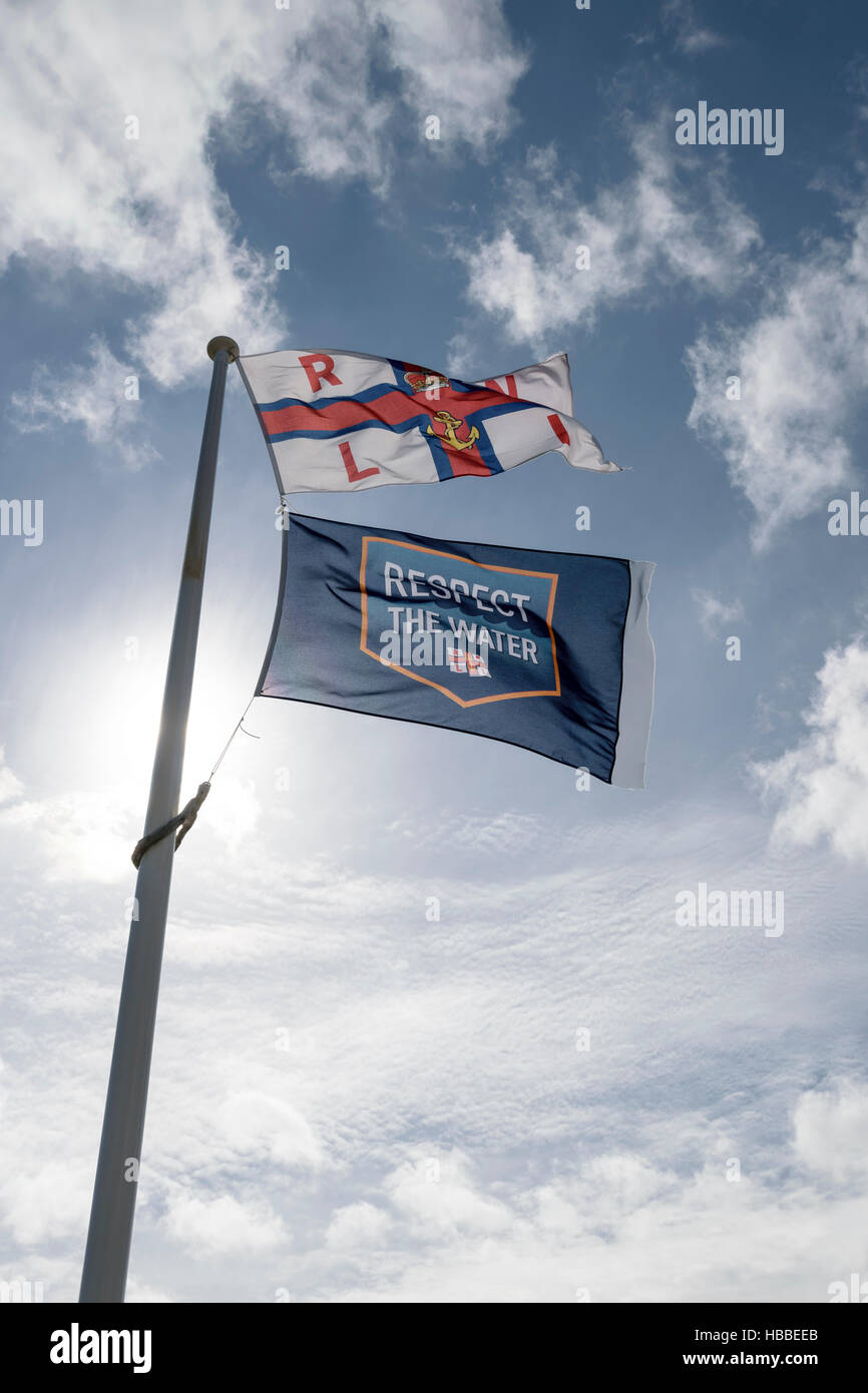 Rnli respect the water flag hi-res stock photography and images - Alamy