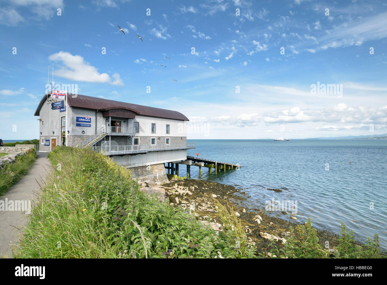 The new Moelfre Lifeboat station 2016 on Anglesey North Wales Stock ...