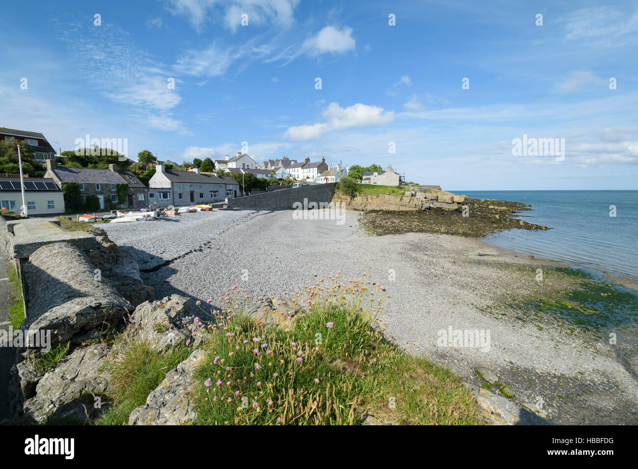 Moelfre fishing village and RNLI base on the coast of Anglesey North ...