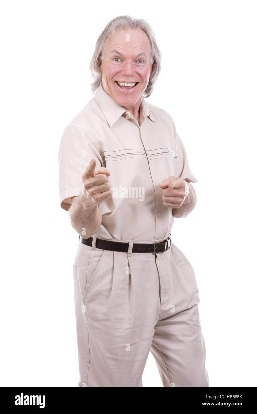 Handsome casual man pointing head hi-res stock photography and images ...