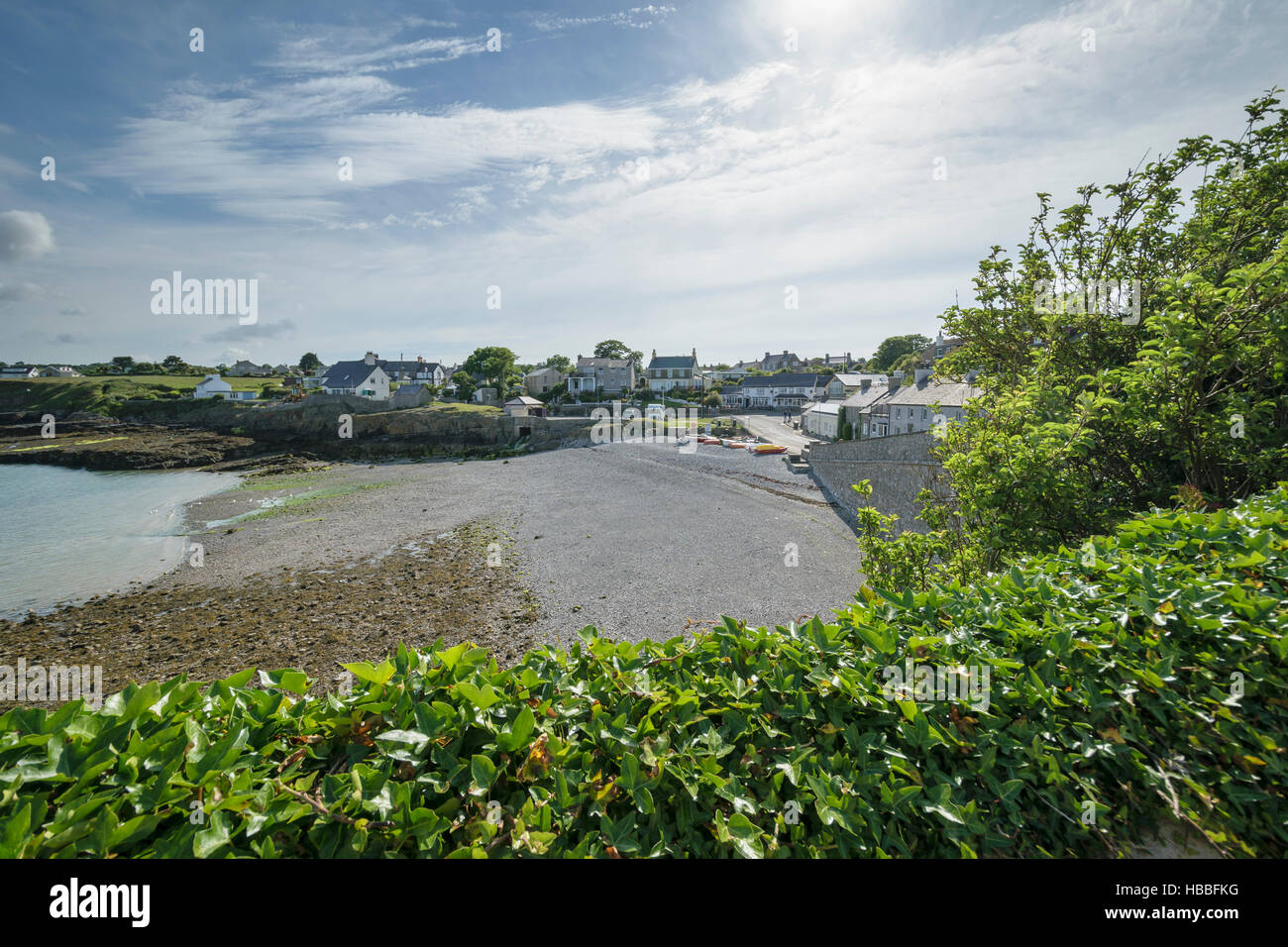 Moelfre fishing village and RNLI base on the coast of Anglesey North ...