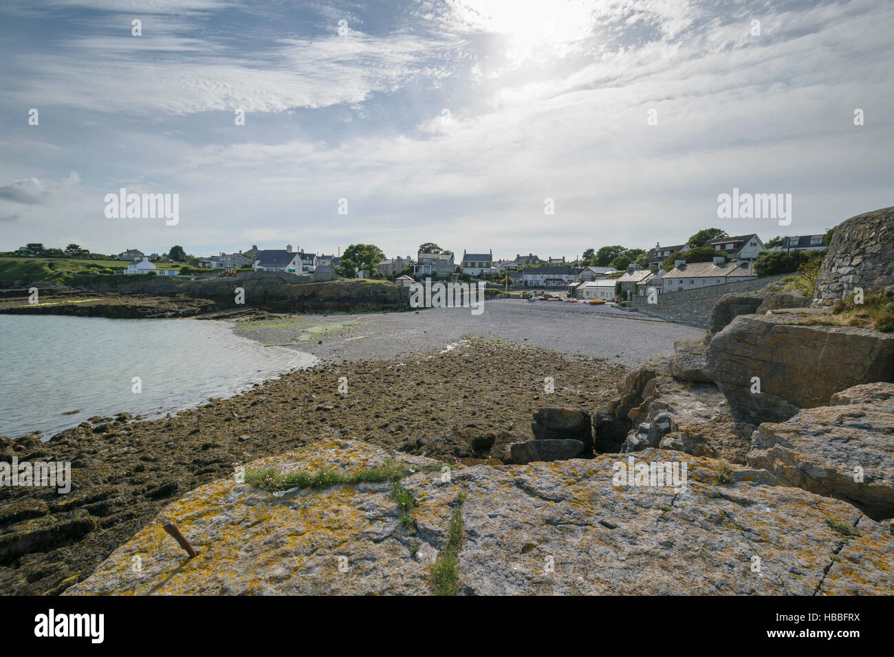 Moelfre fishing village and RNLI base on the coast of Anglesey North ...