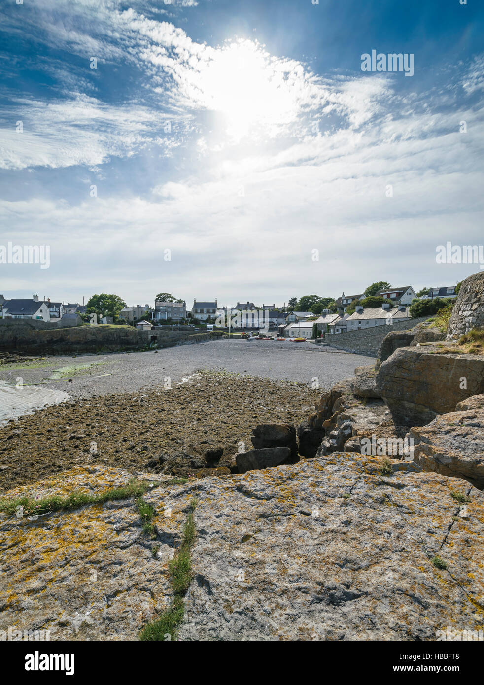 Moelfre fishing village and RNLI base on the coast of Anglesey North ...