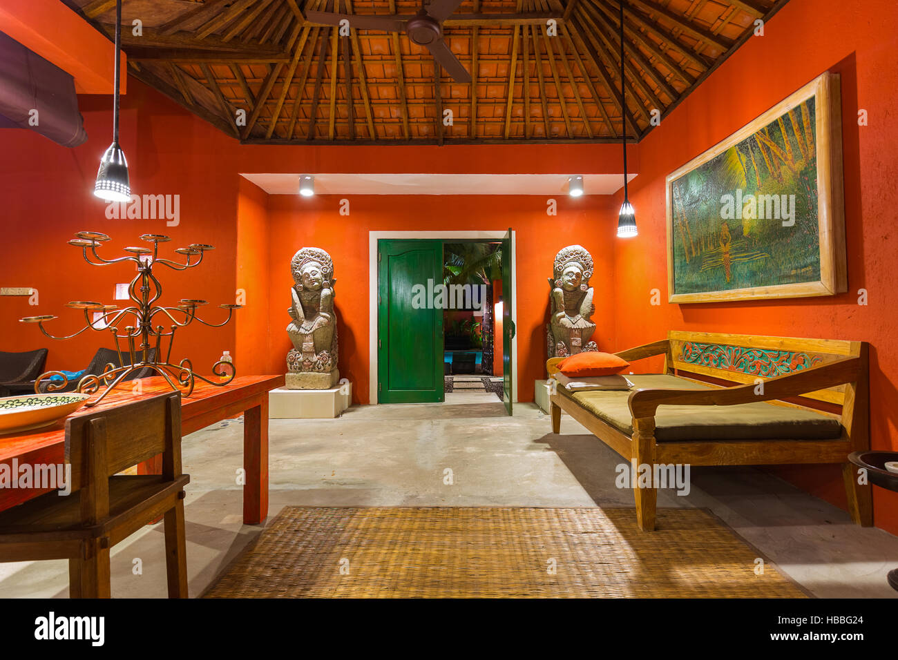 Hotel lobby on island Bali Indonesia Stock Photo - Alamy