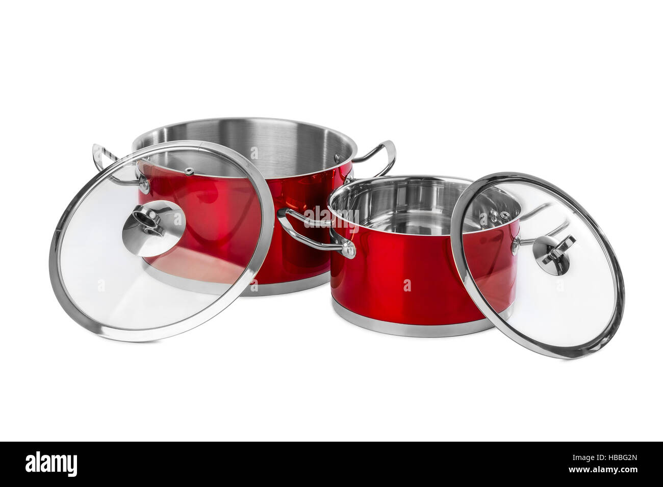 Red steel pans Stock Photo - Alamy