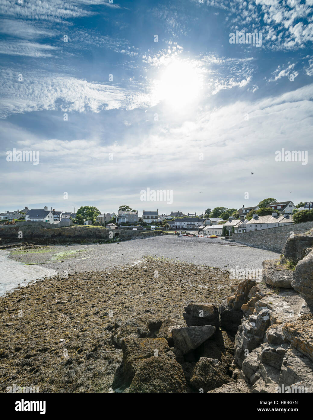 Moelfre fishing village and RNLI base on the coast of Anglesey North ...