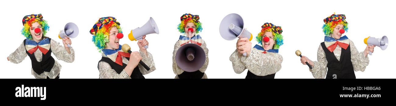 Clown in various poses isolated on white Stock Photo - Alamy
