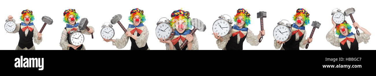 Clown in various poses isolated on white Stock Photo - Alamy