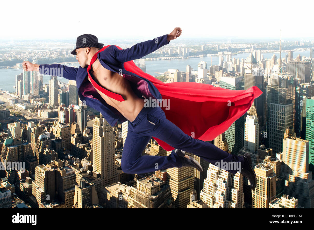 Superman and the city in concept Stock Photo - Alamy
