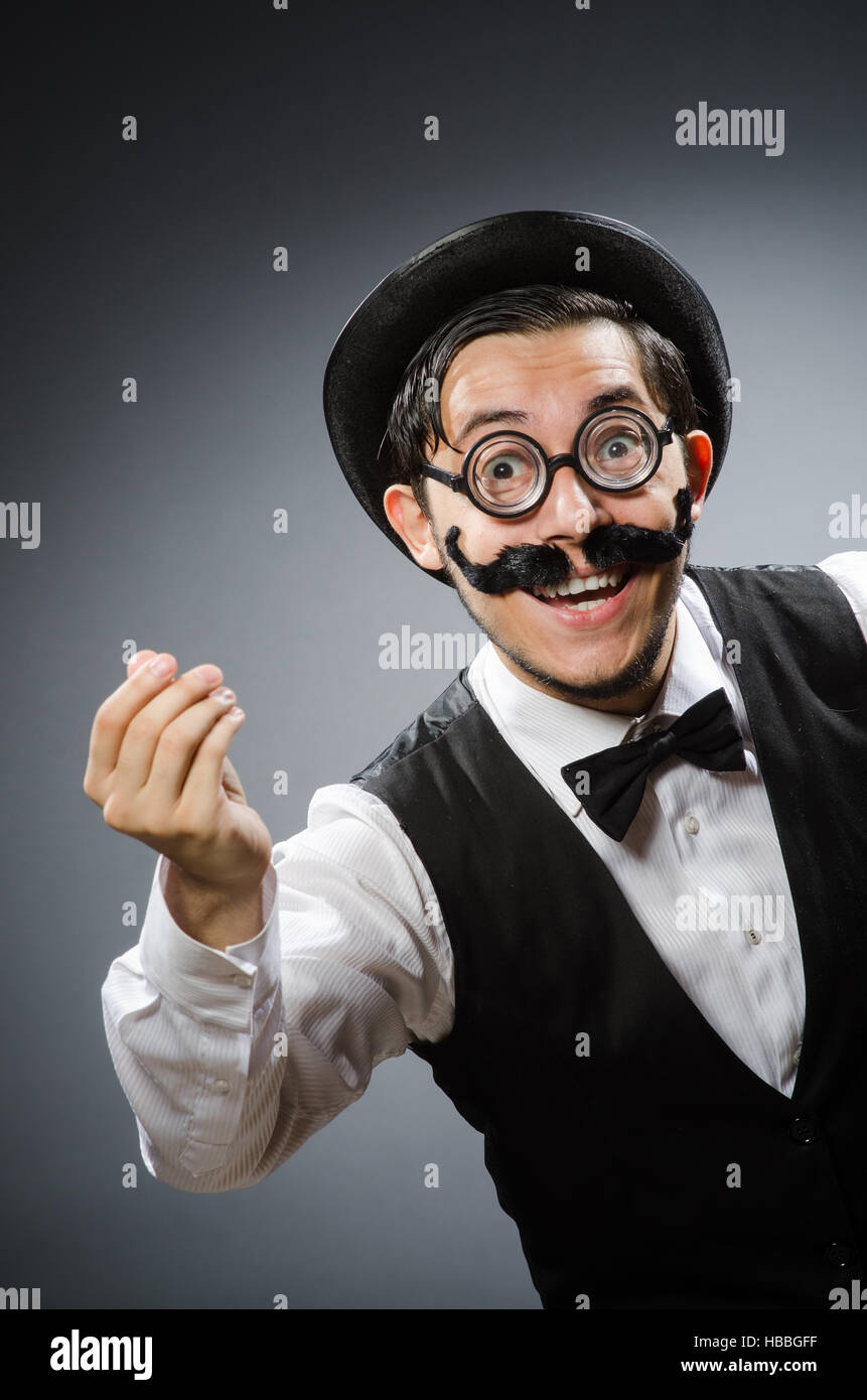 Funny man in vintage concept Stock Photo - Alamy