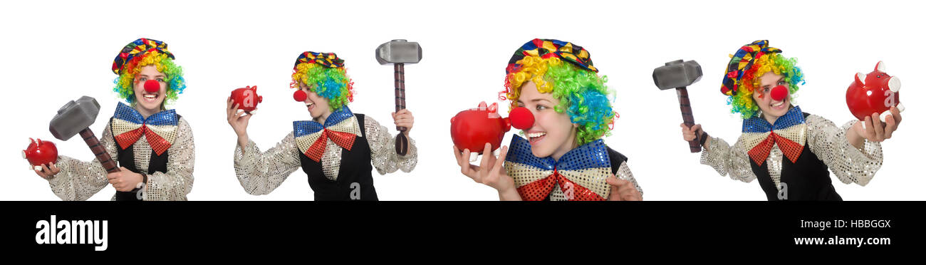 Clown in various poses isolated on white Stock Photo - Alamy