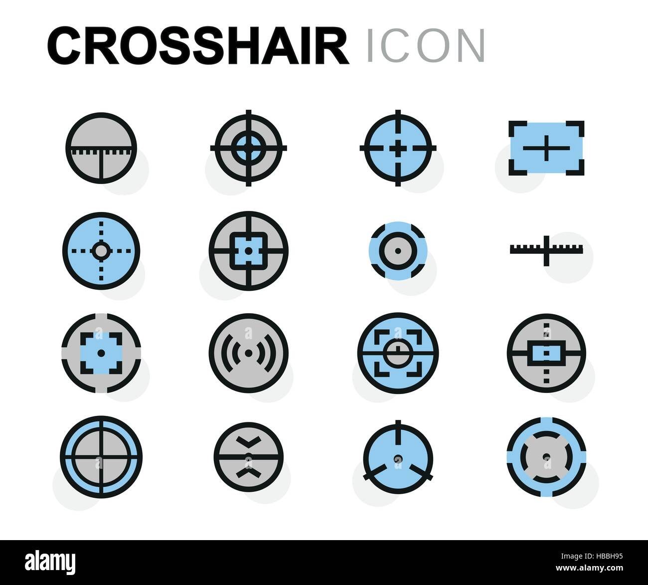 Vector flat crosshair icons set on white background Stock Vector Image ...