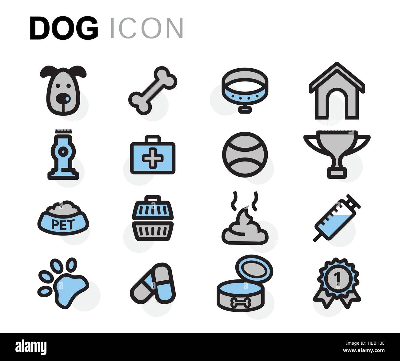 Vector flat dog icons set on white background Stock Vector Image & Art ...