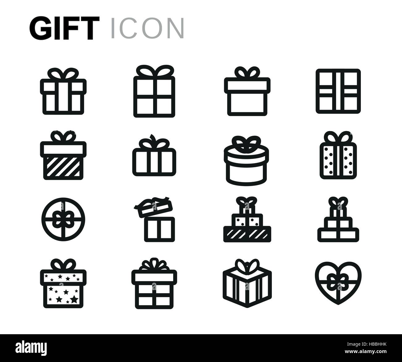 Vector line gift icons set Stock Vector Image & Art - Alamy