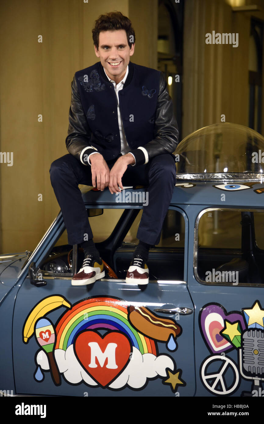 MIKA attends the Rai2 'Stasera Casa Mika' photocall in Milan with a ...