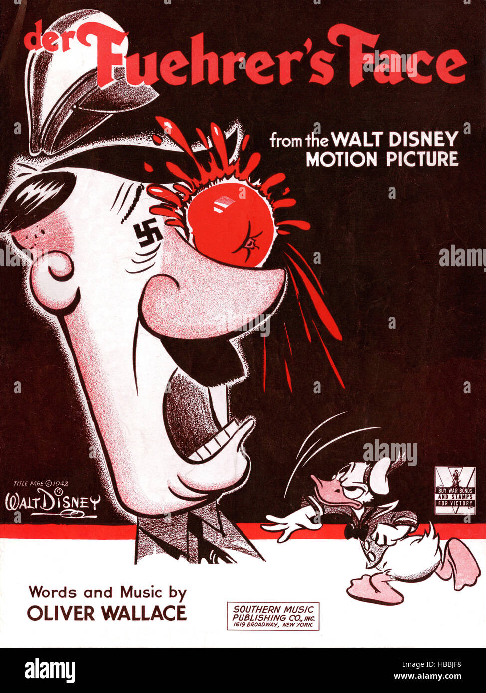 DER FUEHRER'S FACE, sheet music for the song by Oliver Wallace from the ...