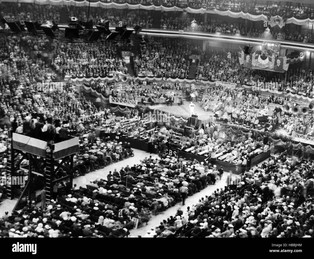Chicago Stadium interior, during the notification ceremonies for ...