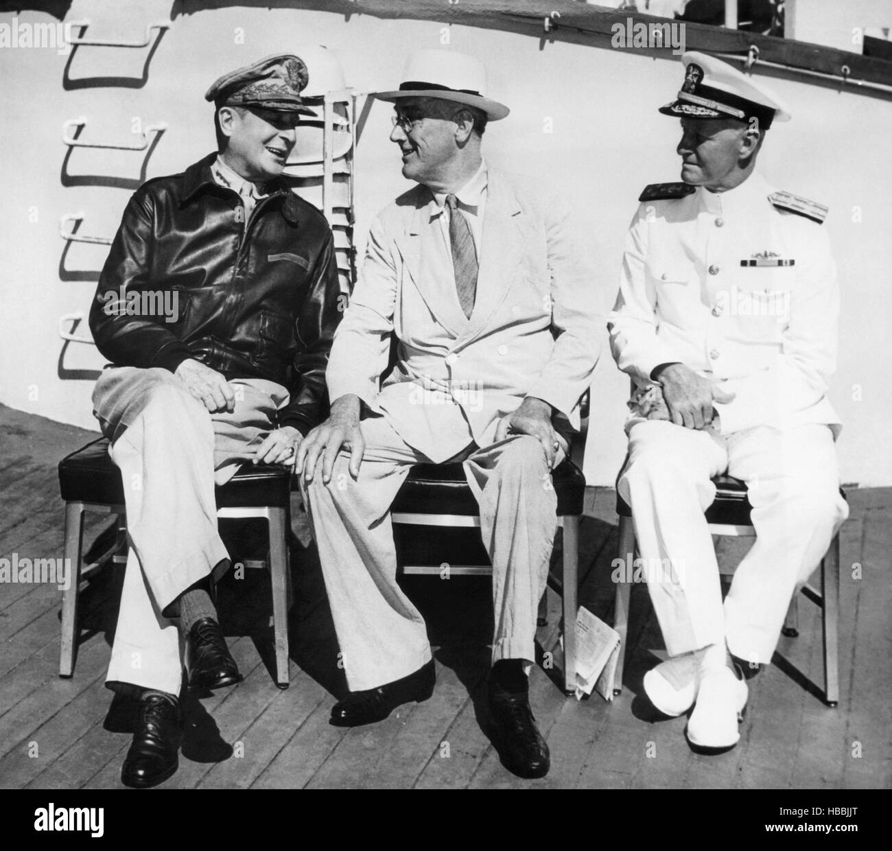 General Douglas MacArthur, President Franklin D. Roosevelt, and Chester ...