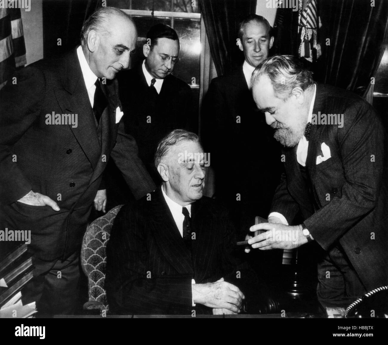 President Franklin D. Roosevelt (front, center), sees the Inaugural ...