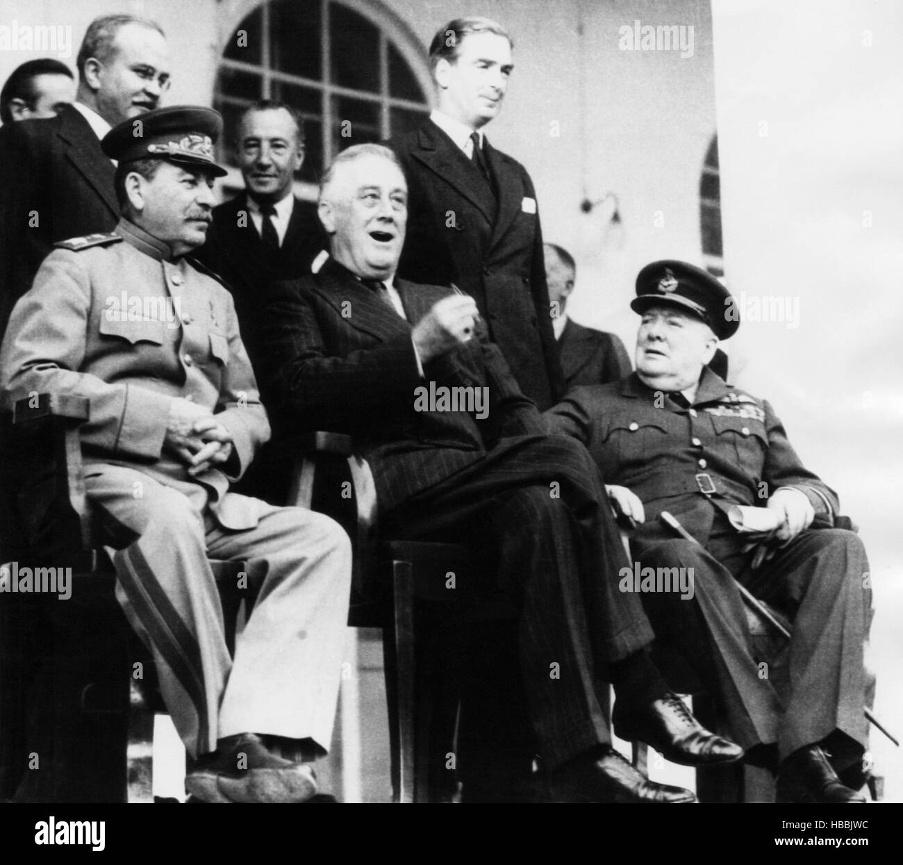 President Franklin D. Roosevelt (front center), meets with Soviet Union ...